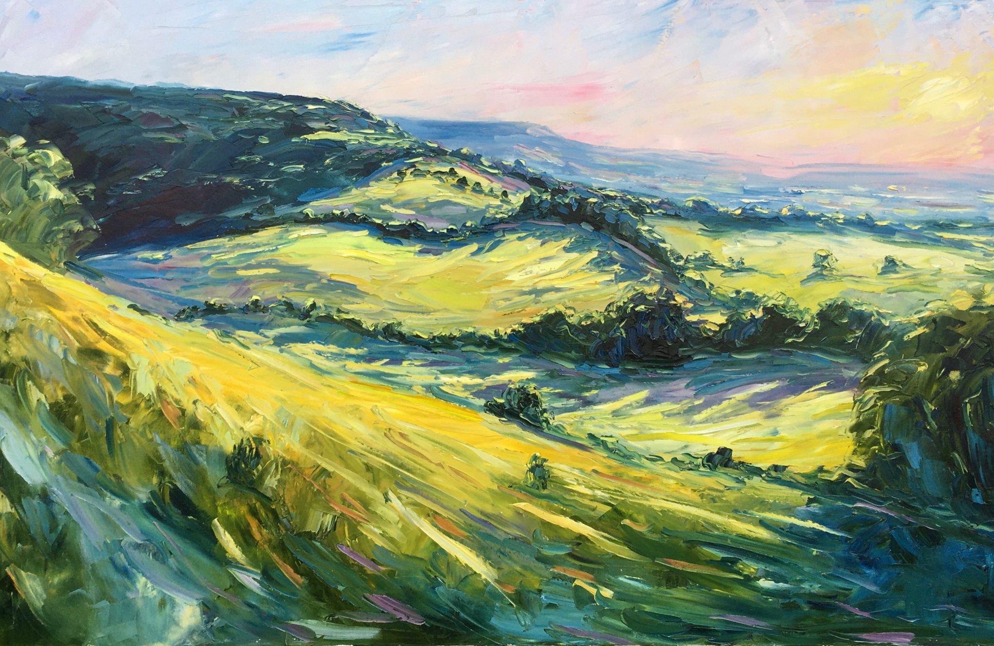 Sunset over Birdlip (sold) – Kingfisher Art